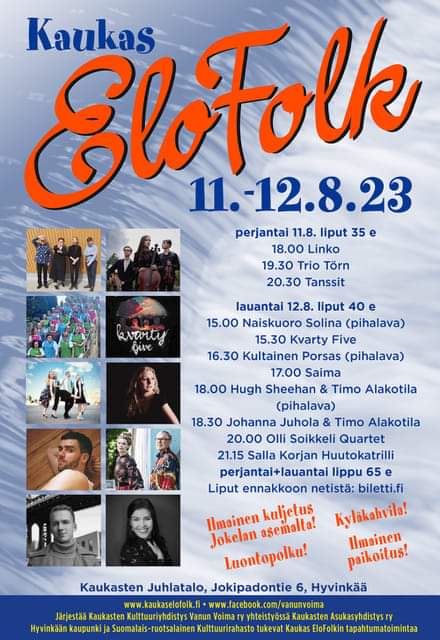 Musiikkia Elofolkissa – Kaukas – Myllykylä – Uusikylä